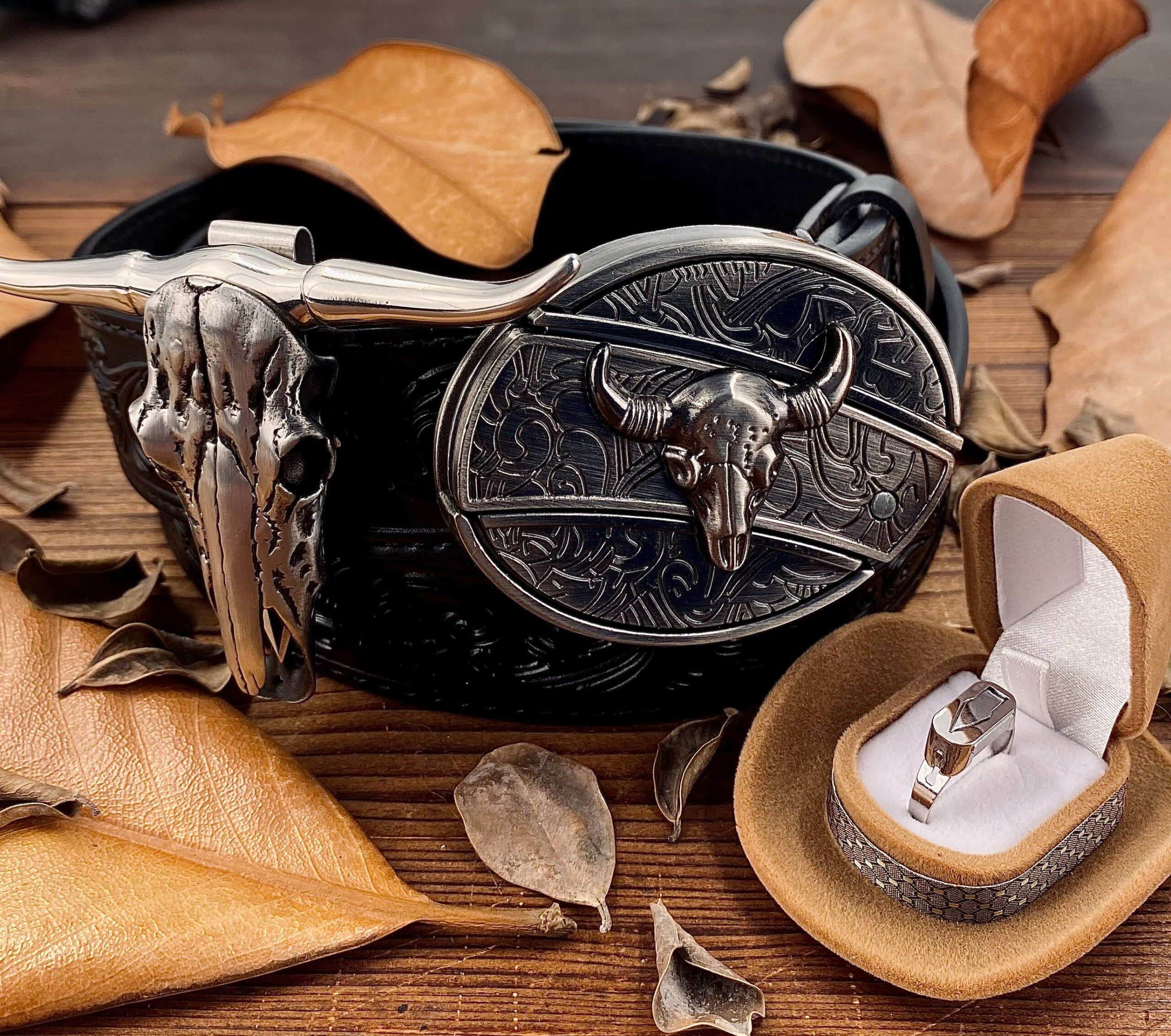 Longhorn Bull Set – Belt Buck