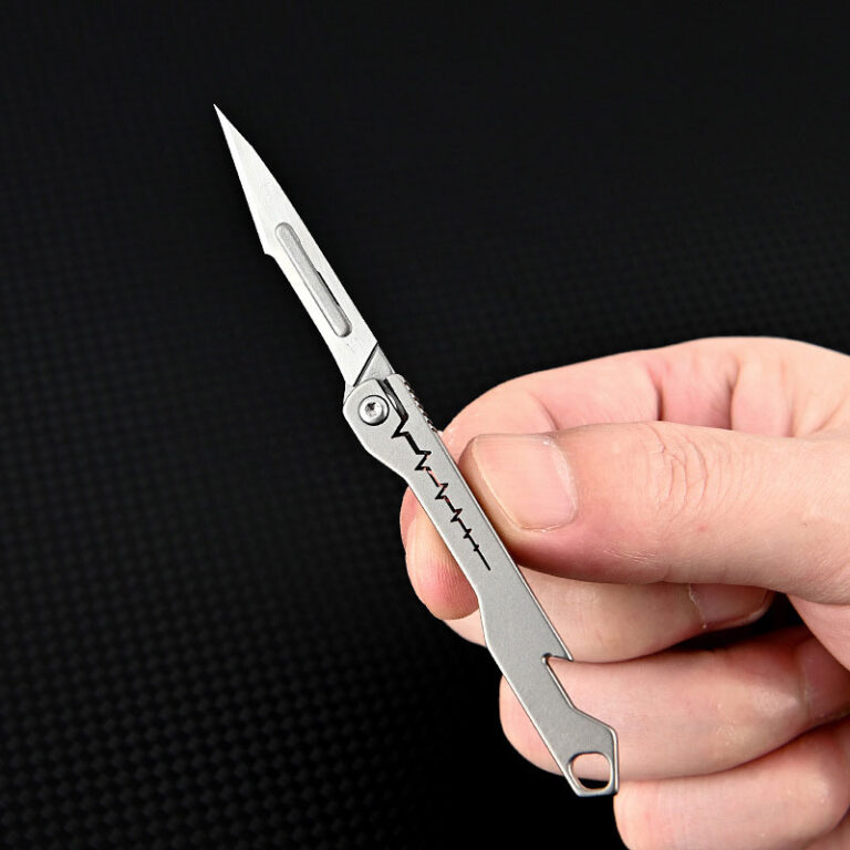 Titanium Mini Folding Knife Sharp Artisan Paper Cutter Keychain ...