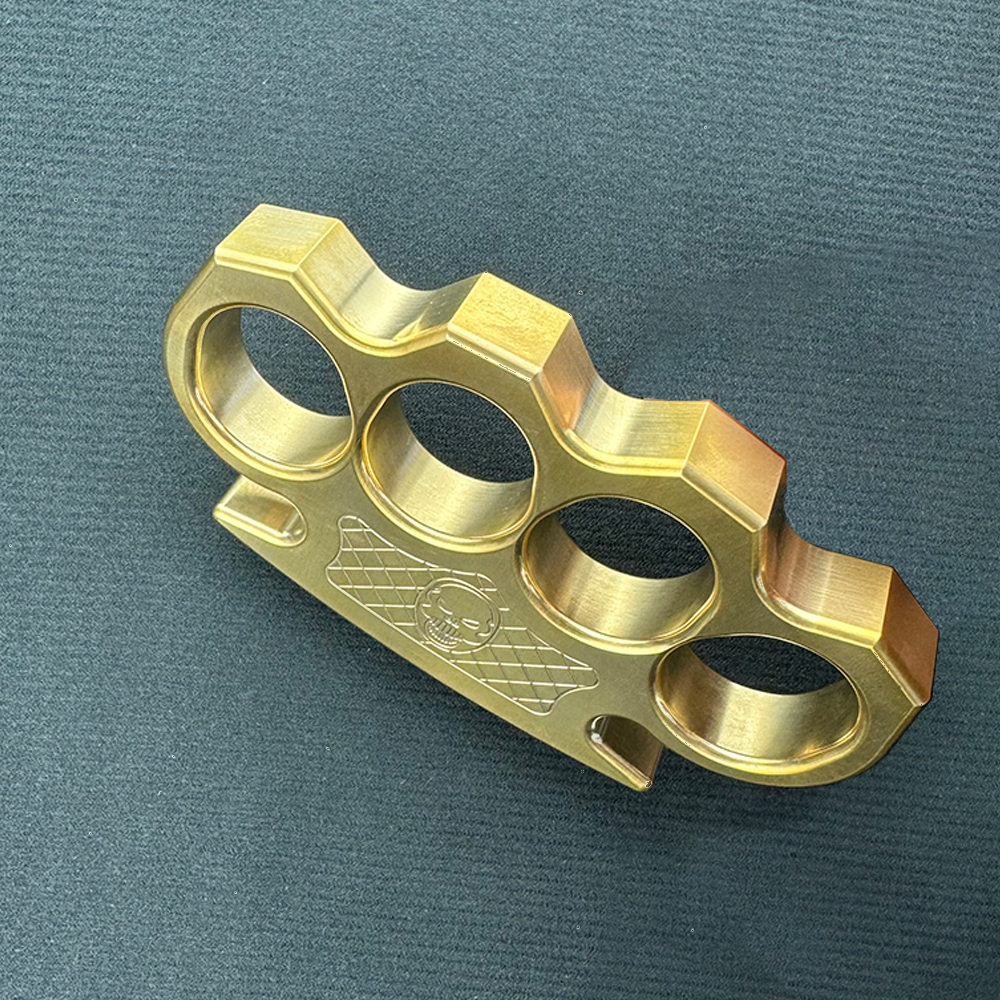 Heavy Duty Brass Knuckle – Solid Steel, Large & Impactful, Gold Skull ...